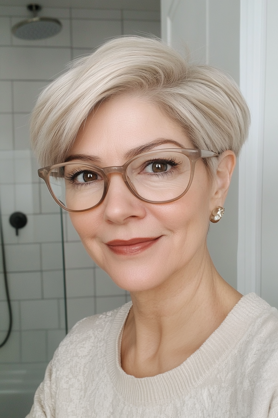 27 Stunning Short Hairstyles for Older Women with Glasses in 2025 – The Crazy Good